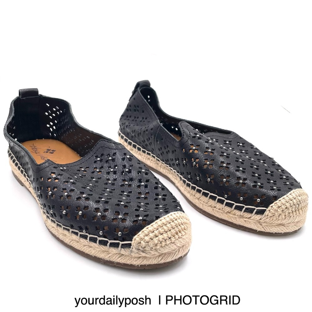 Patricia Nash Black Leather Elena Cutout Espadrilles … - Gem